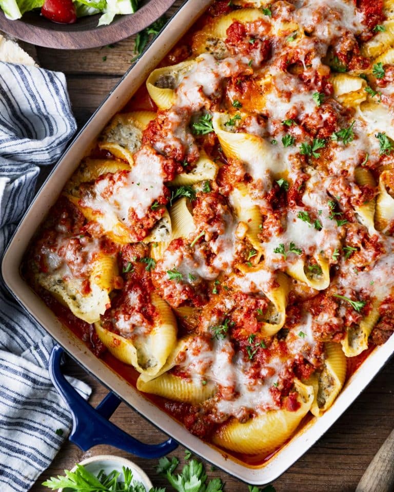 Stuffed Shells with Meat {Easy Make-Ahead Dinner} – The Seasoned Mom