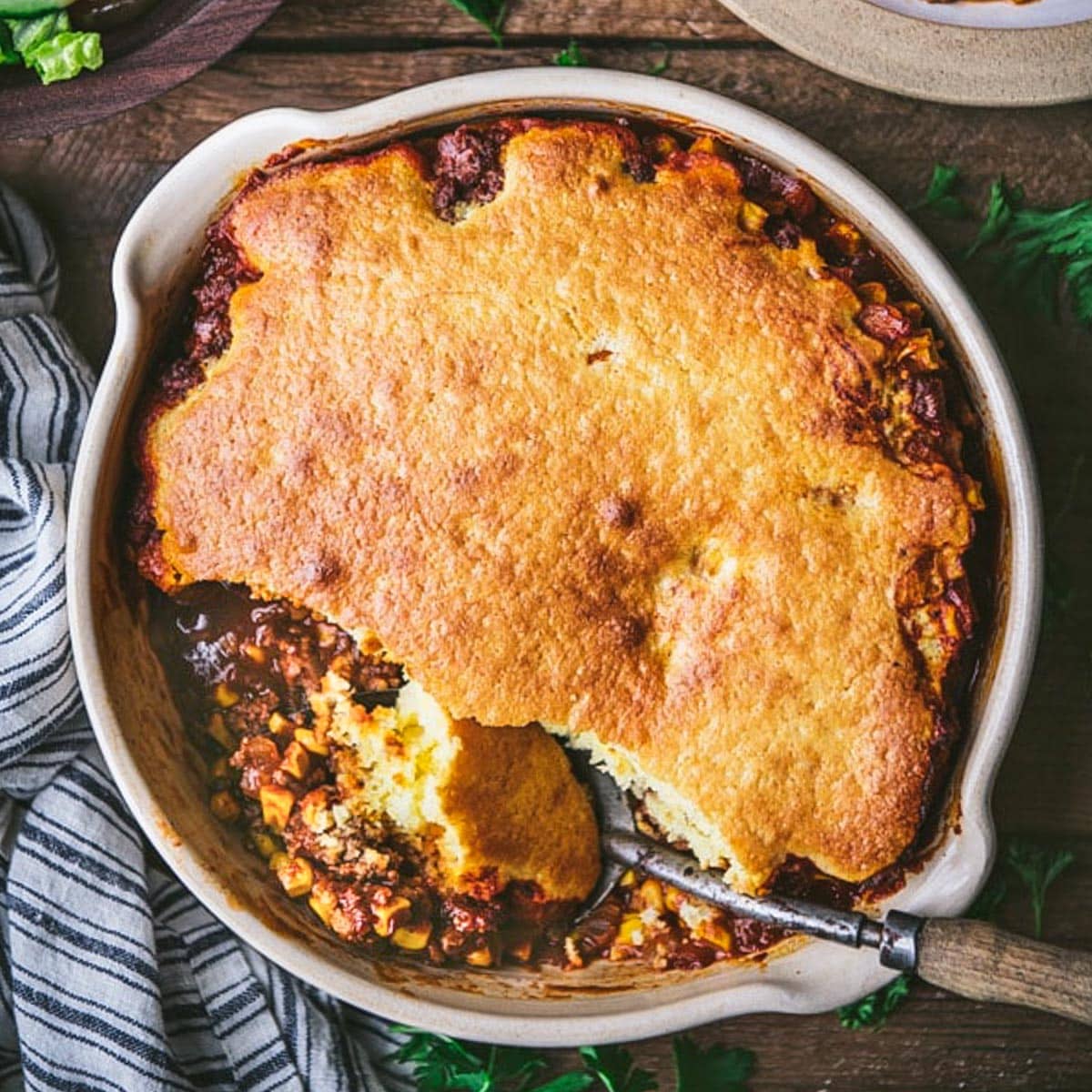 Ground Beef Casserole with Cornbread - The Seasoned Mom