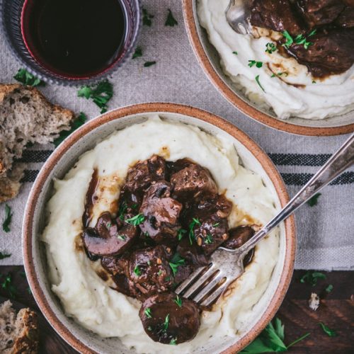Beef Tips and Gravy {Crock Pot or Oven} - The Seasoned Mom