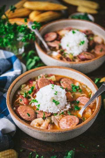 Crockpot Gumbo with Chicken, Sausage, & Shrimp - The Seasoned Mom