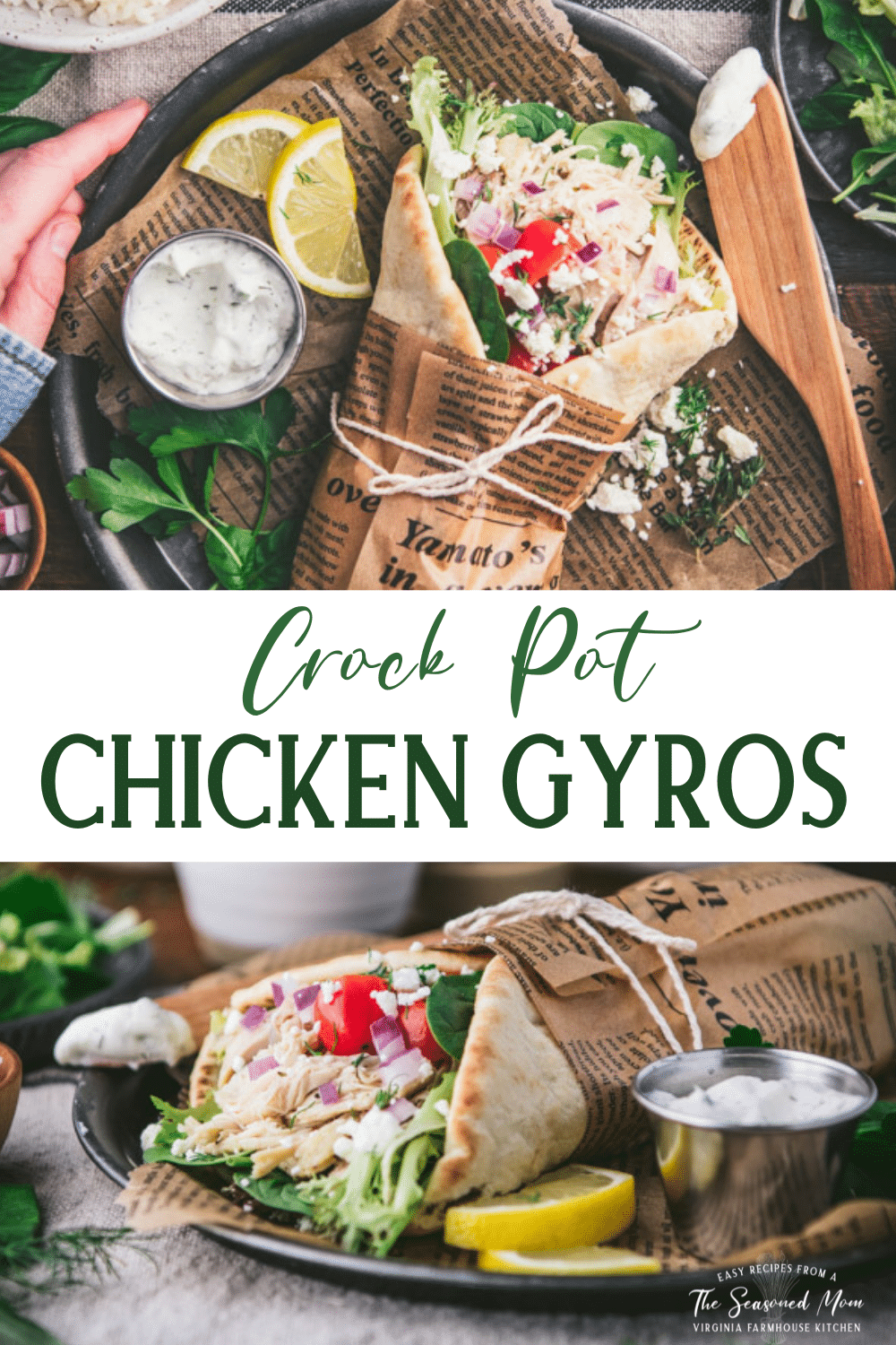 Crock Pot Chicken Gyros - The Seasoned Mom