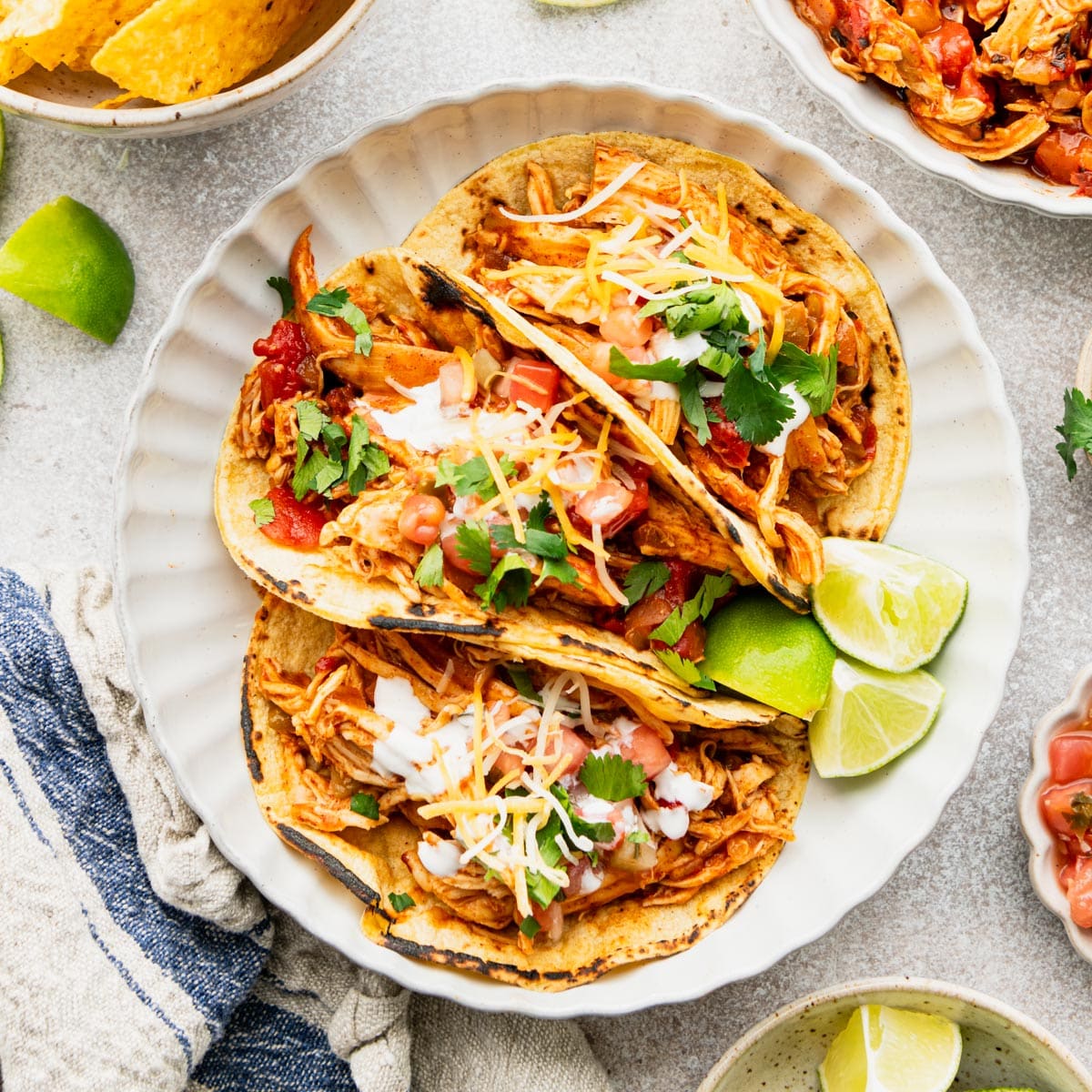 Crockpot Mexican Chicken {Chicken Tacos} - The Seasoned Mom