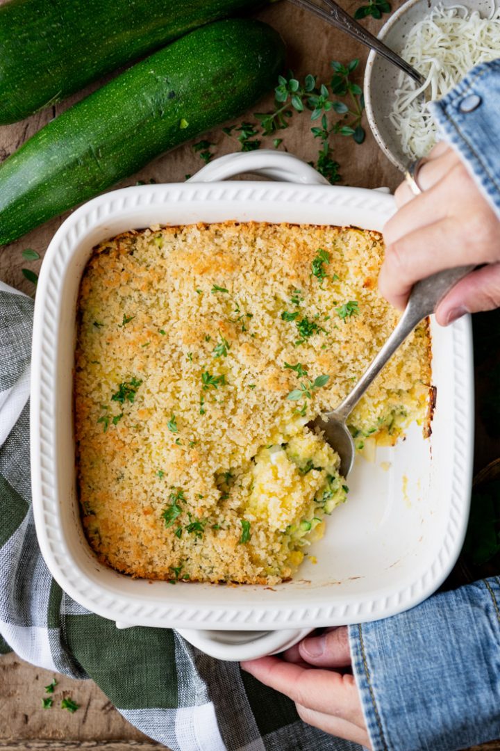 Garlic Parmesan Zucchini Casserole - The Seasoned Mom