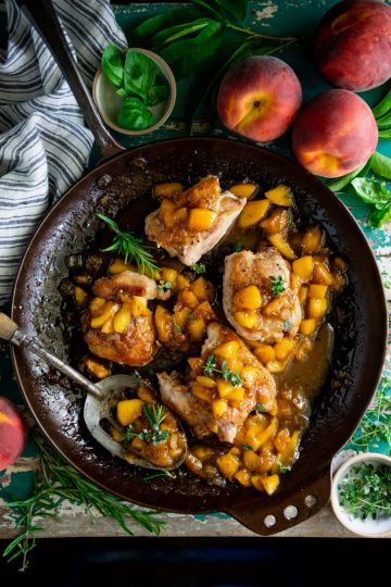 One Skillet Peach Chicken - The Seasoned Mom
