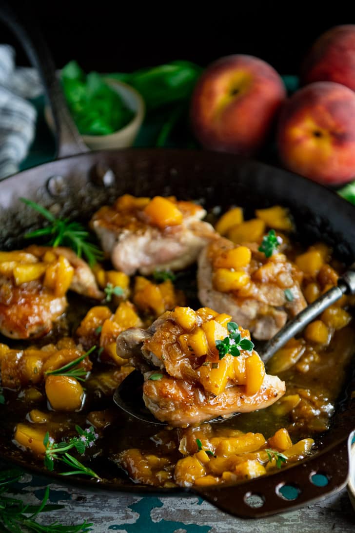 One Skillet Peach Chicken - The Seasoned Mom