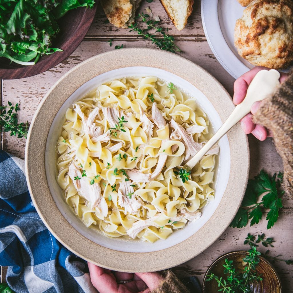Farmhouse Chicken and Noodles - The Seasoned Mom