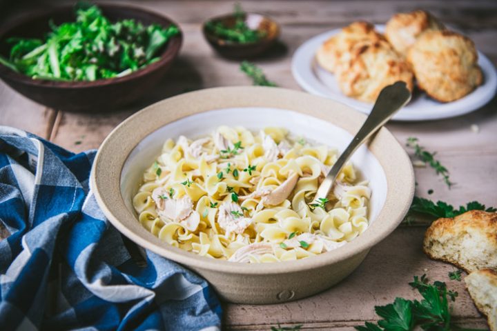 Farmhouse Chicken and Noodles - The Seasoned Mom