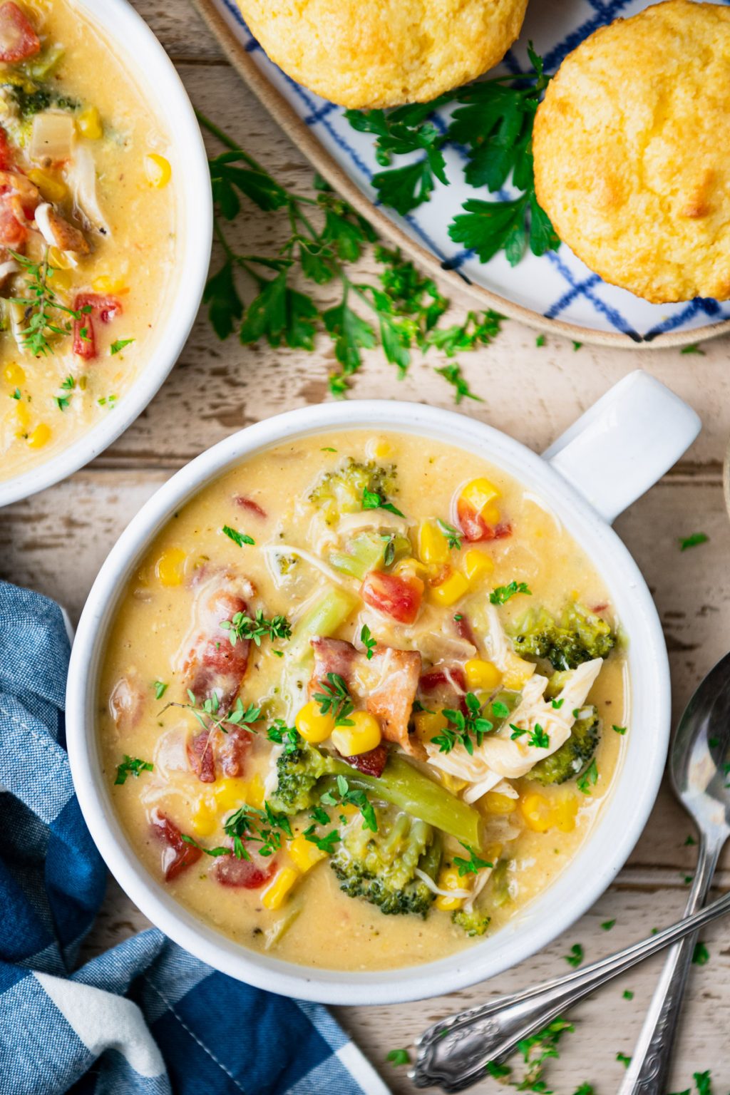 Cheesy Crock Pot Chicken Soup - The Seasoned Mom