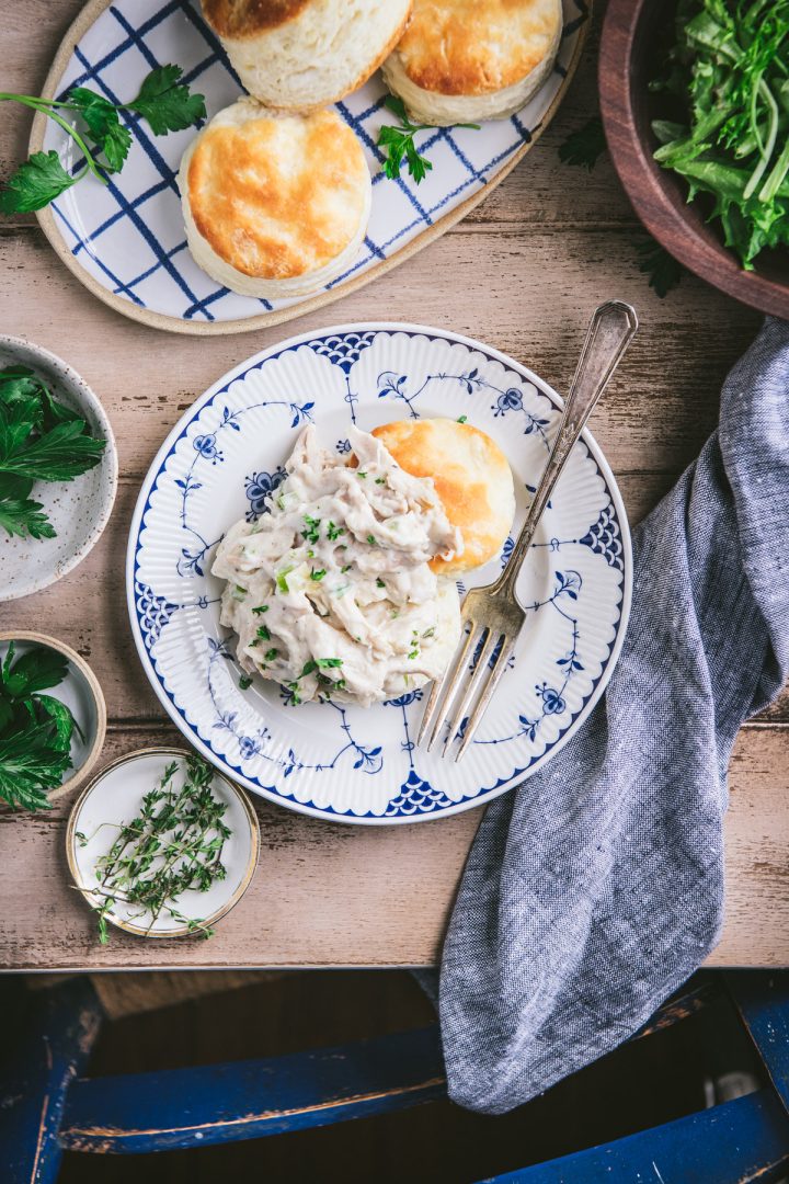 Creamed Chicken and Biscuits - The Seasoned Mom