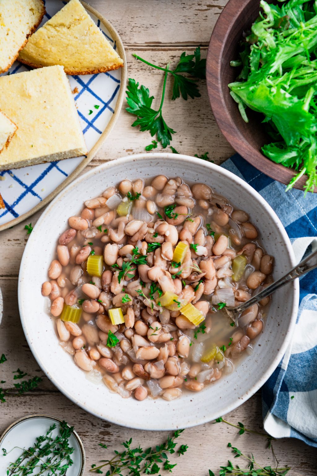 Crock Pot Beans and Cornbread - The Seasoned Mom