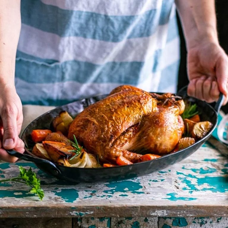 Whole Roasted Chicken {Super Crispy Skin!} - The Seasoned Mom