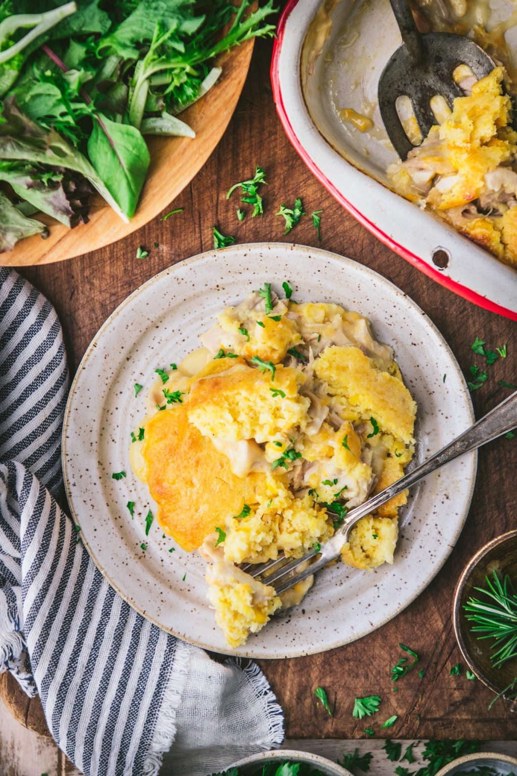 Farmhouse Chicken Cornbread Casserole - The Seasoned Mom