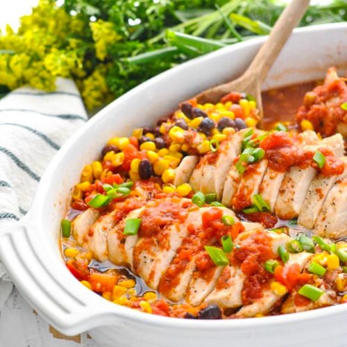 Dump-and-Bake Salsa Chicken - The Seasoned Mom