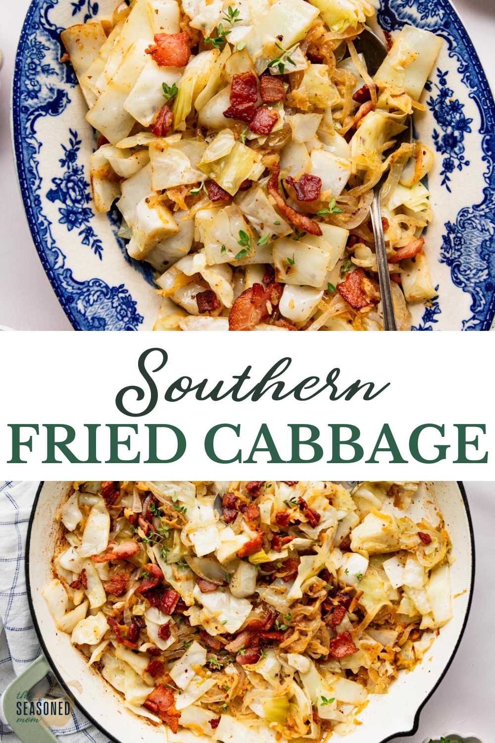 Southern Fried Cabbage with Bacon and Apples - The Seasoned Mom