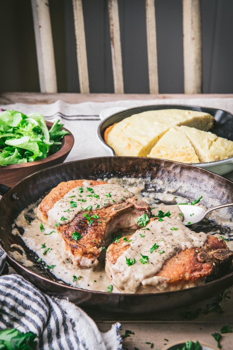 Country-Style Pork Chops and Gravy - The Seasoned Mom