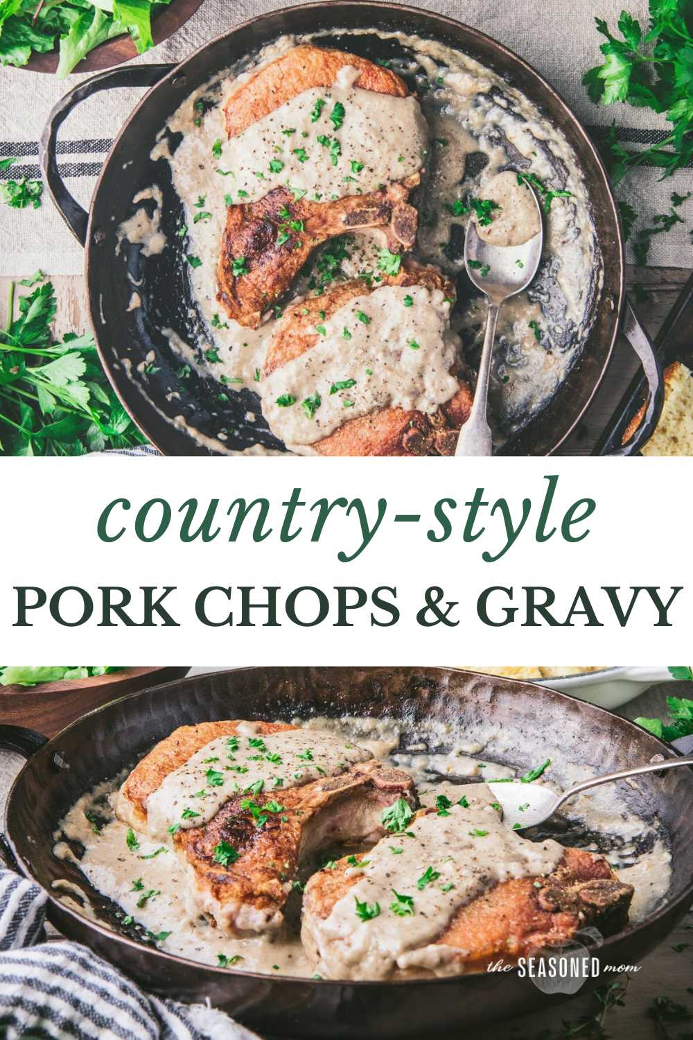 Country-Style Pork Chops and Gravy - The Seasoned Mom