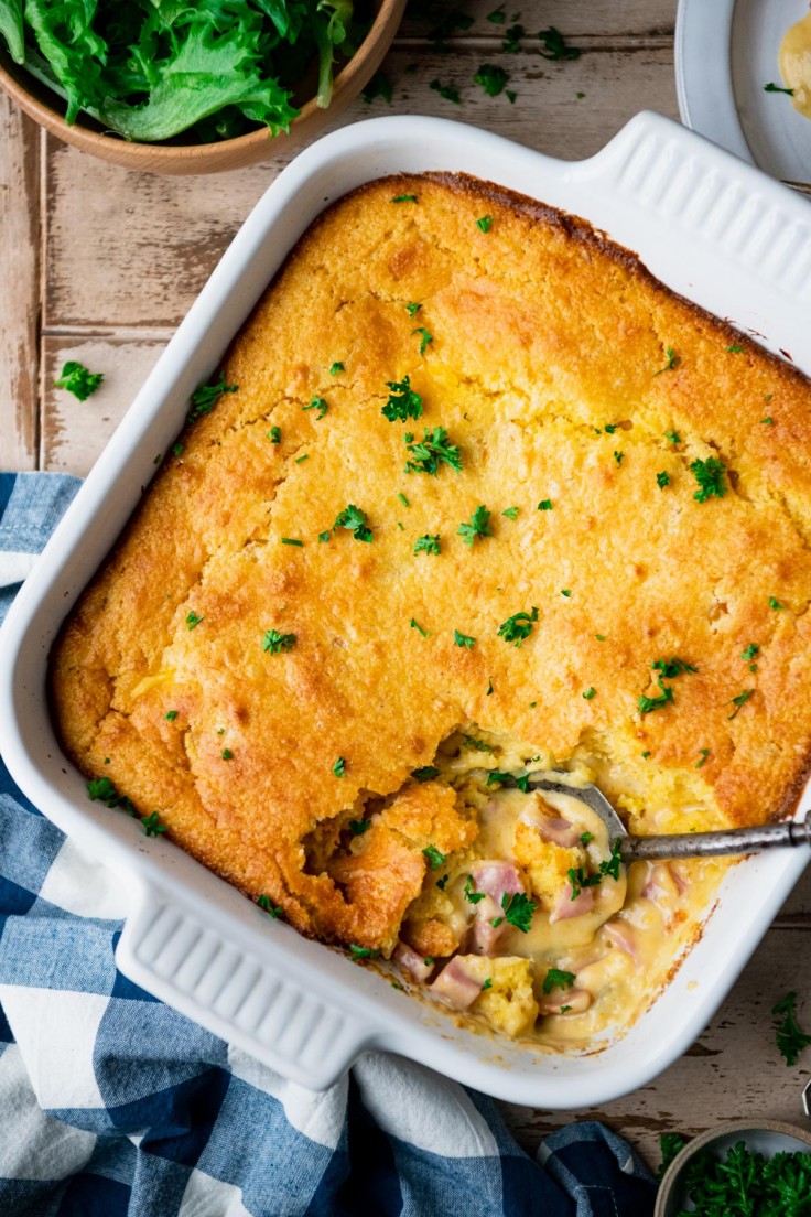 Farmhouse Ham Casserole with Cornbread - The Seasoned Mom