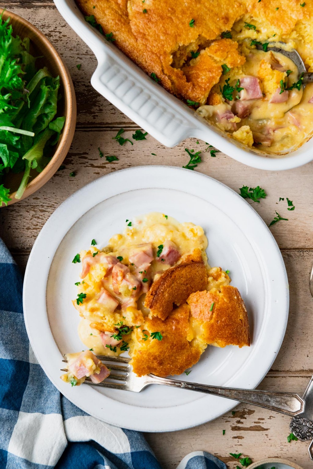 Farmhouse Ham Casserole with Cornbread - The Seasoned Mom