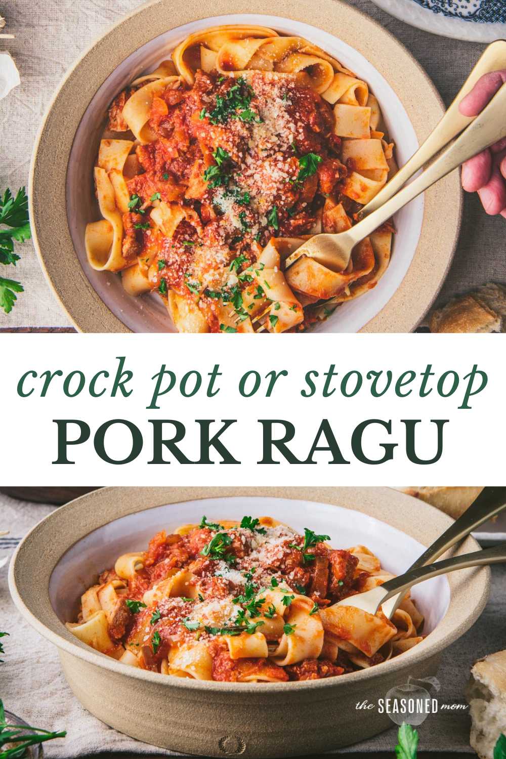 Pork Ragu {Crock Pot or Stovetop} - The Seasoned Mom
