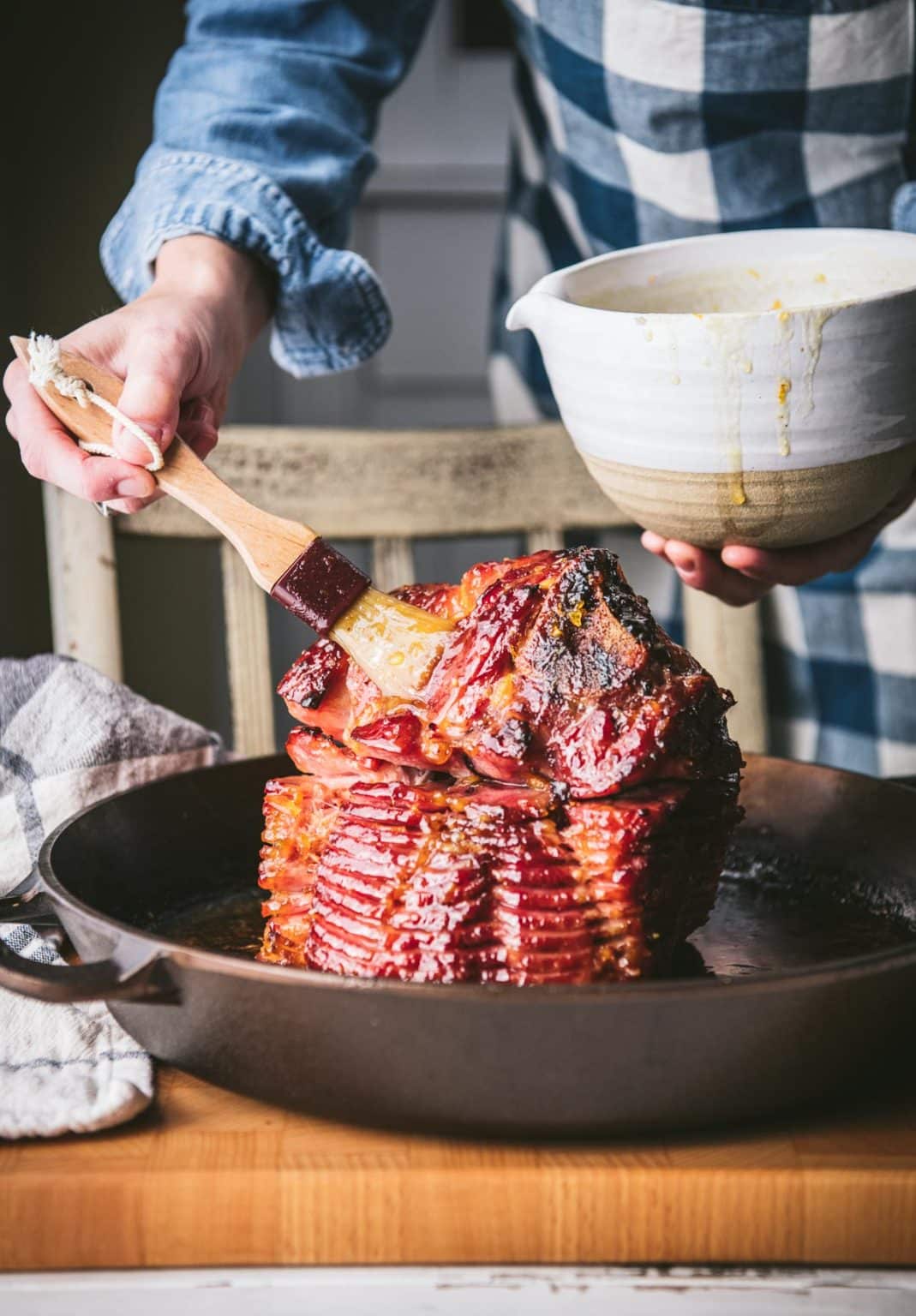 Brown Sugar Bourbon Glazed Ham - The Seasoned Mom