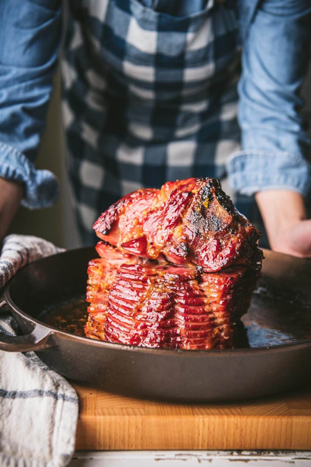 Brown Sugar Bourbon Glazed Ham - The Seasoned Mom