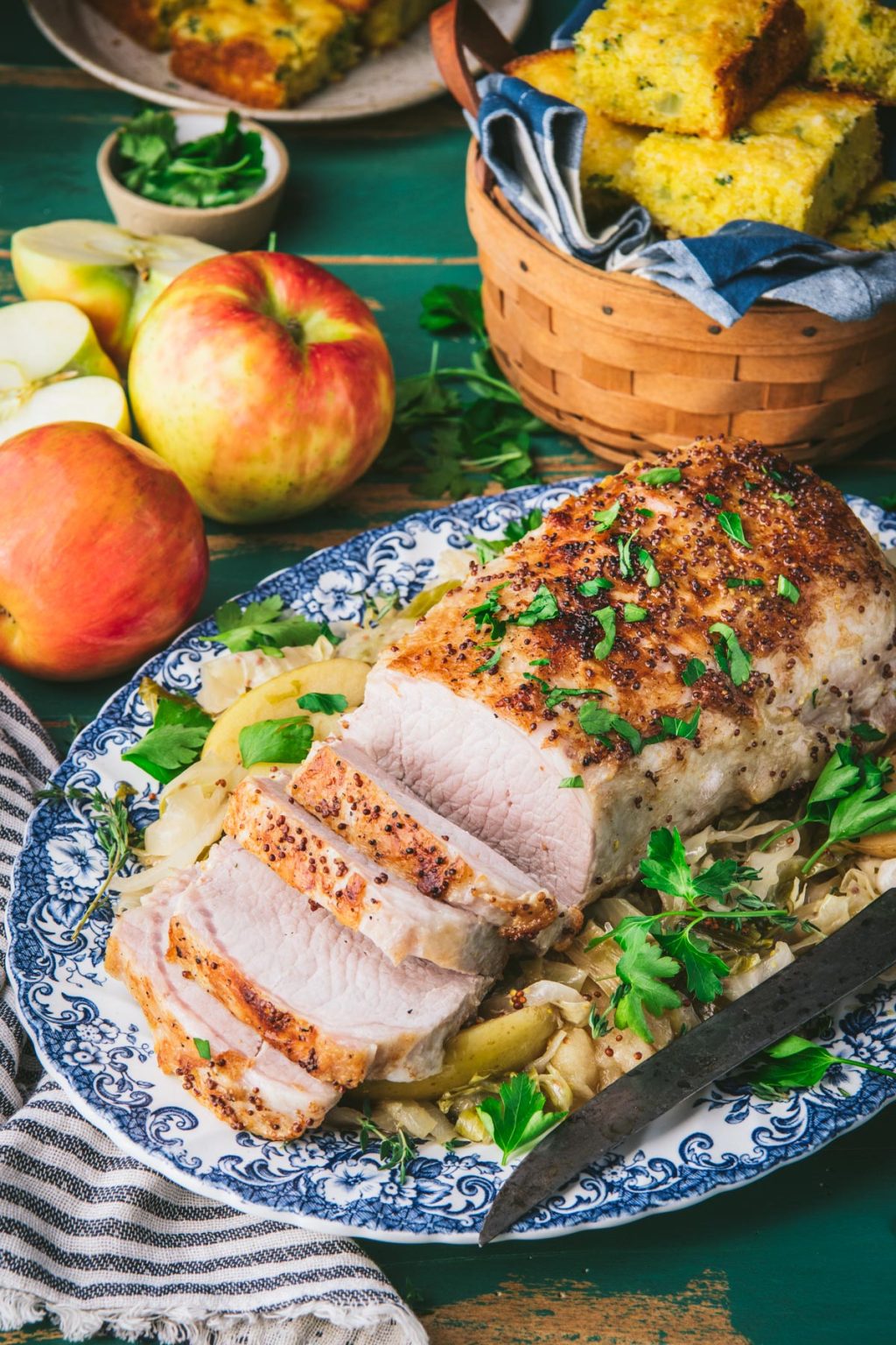 Crock Pot Pork Loin, Apples, and Cabbage - The Seasoned Mom