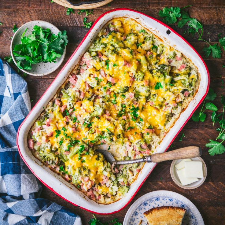 Dump-and-Bake Ham and Rice Casserole