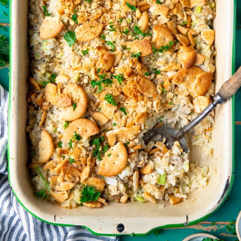 Dump-and-Bake Cheesy Chicken and Rice Casserole - The Seasoned Mom