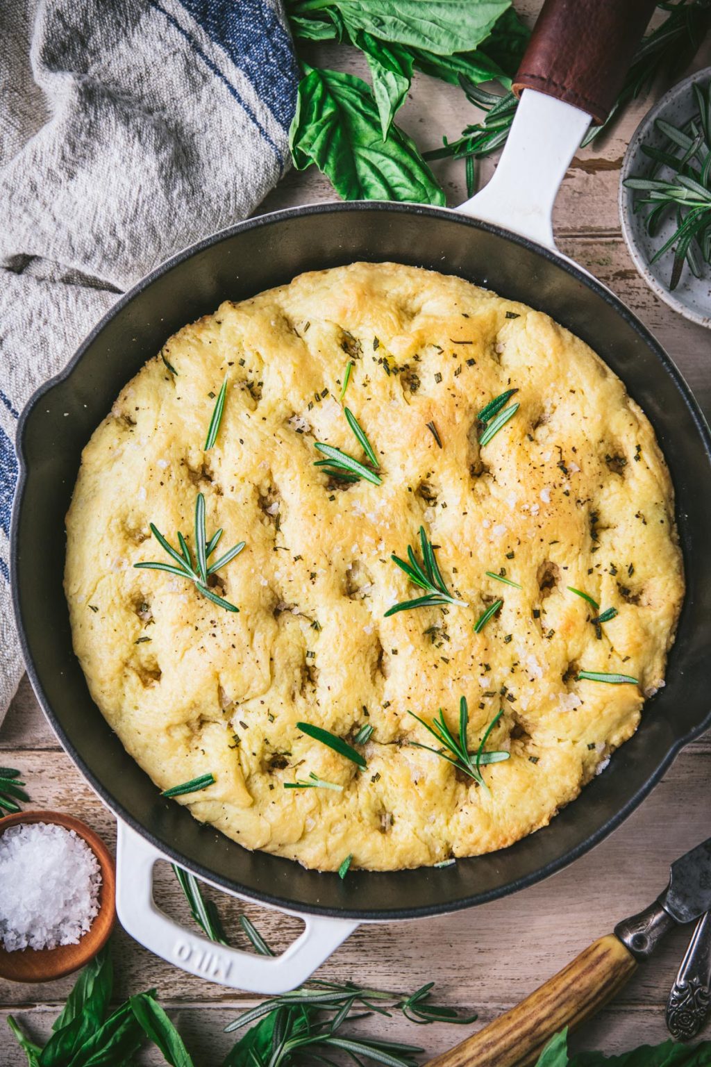 No-Knead Cast Iron Focaccia - The Seasoned Mom