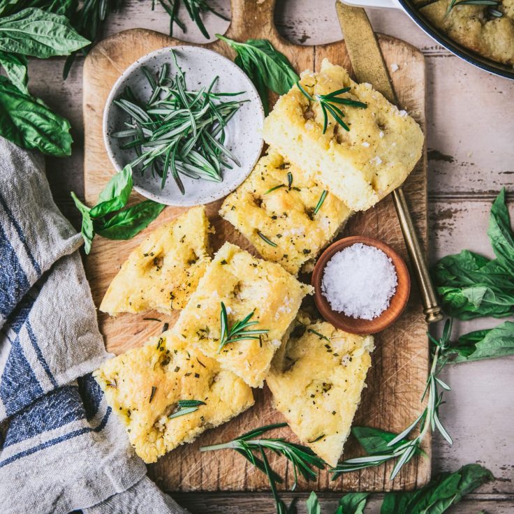 No-Knead Cast Iron Focaccia - The Seasoned Mom