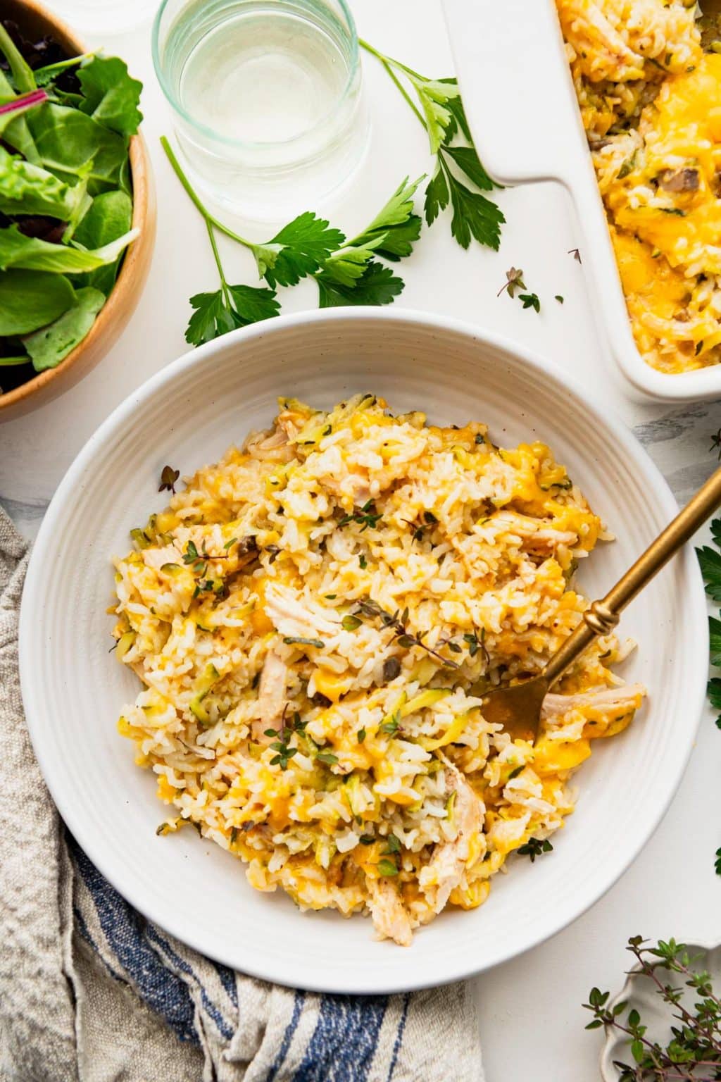Dump-and-Bake Cheesy Chicken and Rice Casserole - The Seasoned Mom