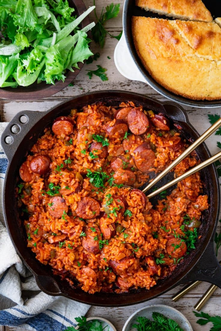 One Pan Smoked Sausage and Rice - The Seasoned Mom