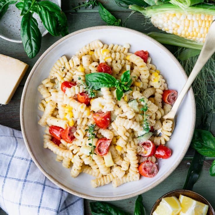 Dump-and-Bake Summer Pasta - The Seasoned Mom