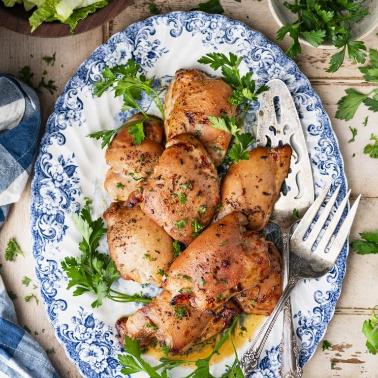 Braised Chicken Thighs with Gravy - The Seasoned Mom