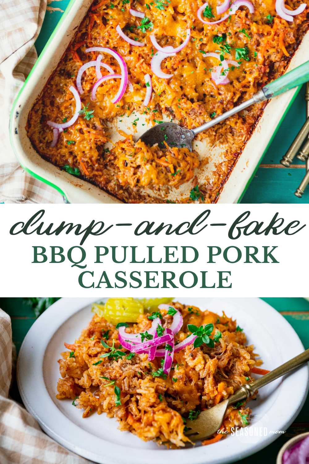 Dump-and-Bake BBQ Pulled Pork Casserole - The Seasoned Mom