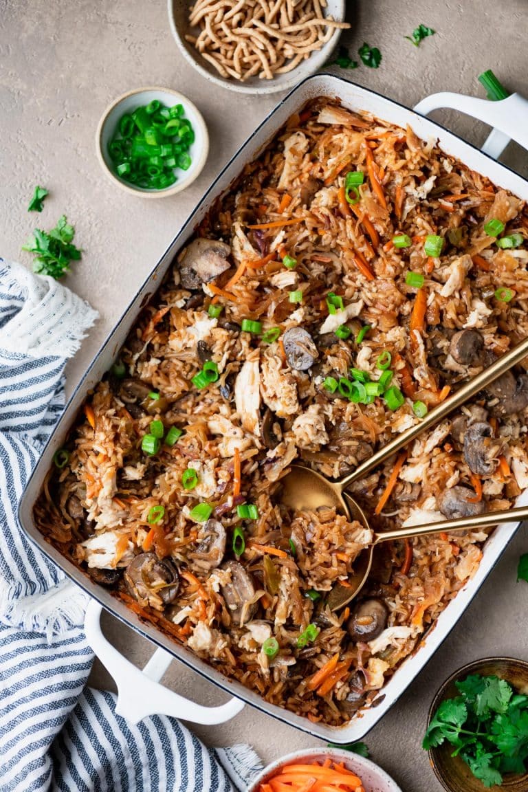 Dump-and-Bake Egg Roll Casserole - The Seasoned Mom