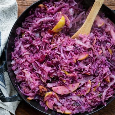 Braised Cabbage with Apples and Bacon - The Seasoned Mom