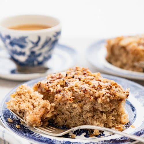 Oatmeal Cake with Coconut Pecan Frosting - The Seasoned Mom