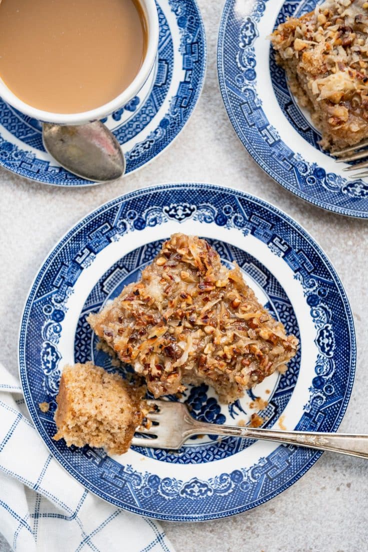 Oatmeal Cake with Coconut Pecan Frosting - The Seasoned Mom