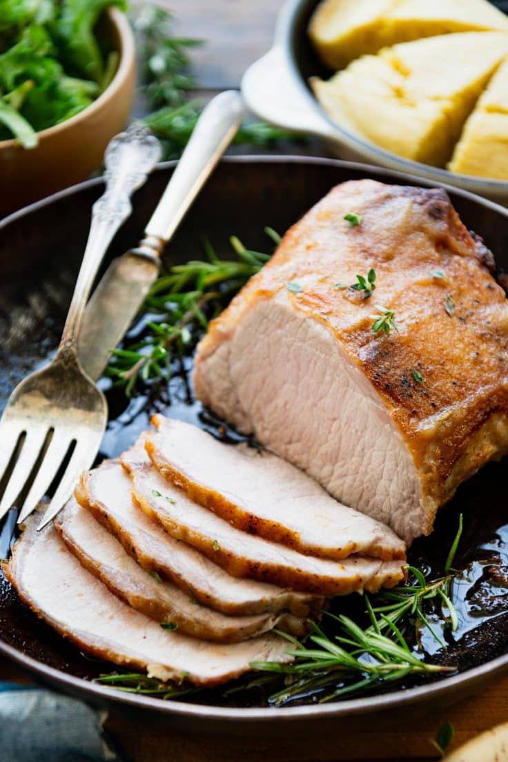 Oven Roasted Pork Loin with Apple Glaze - The Seasoned Mom