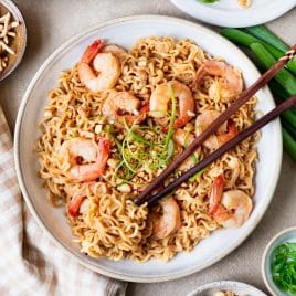 15-Minute Shrimp Ramen with Peanut Sauce - The Seasoned Mom