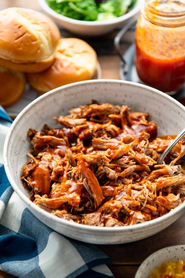 Crock Pot Beer Pulled Pork with Maple BBQ Sauce - The Seasoned Mom