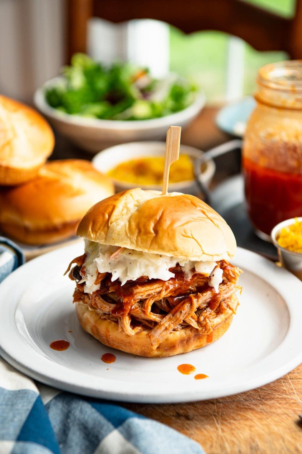 Crock Pot Beer Pulled Pork with Maple BBQ Sauce - The Seasoned Mom