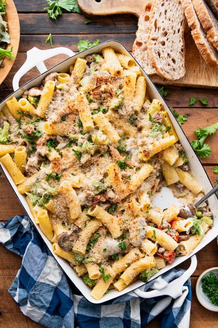 Ground Turkey Pasta Bake - The Seasoned Mom