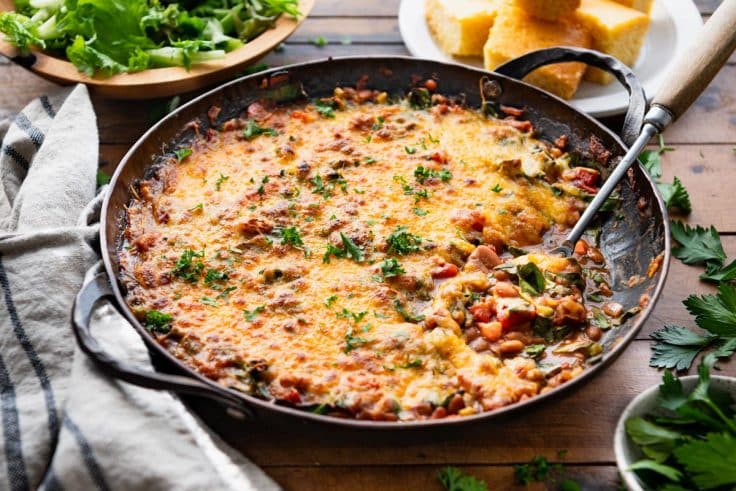 One-Pan Cheesy Southern Bean Casserole - The Seasoned Mom