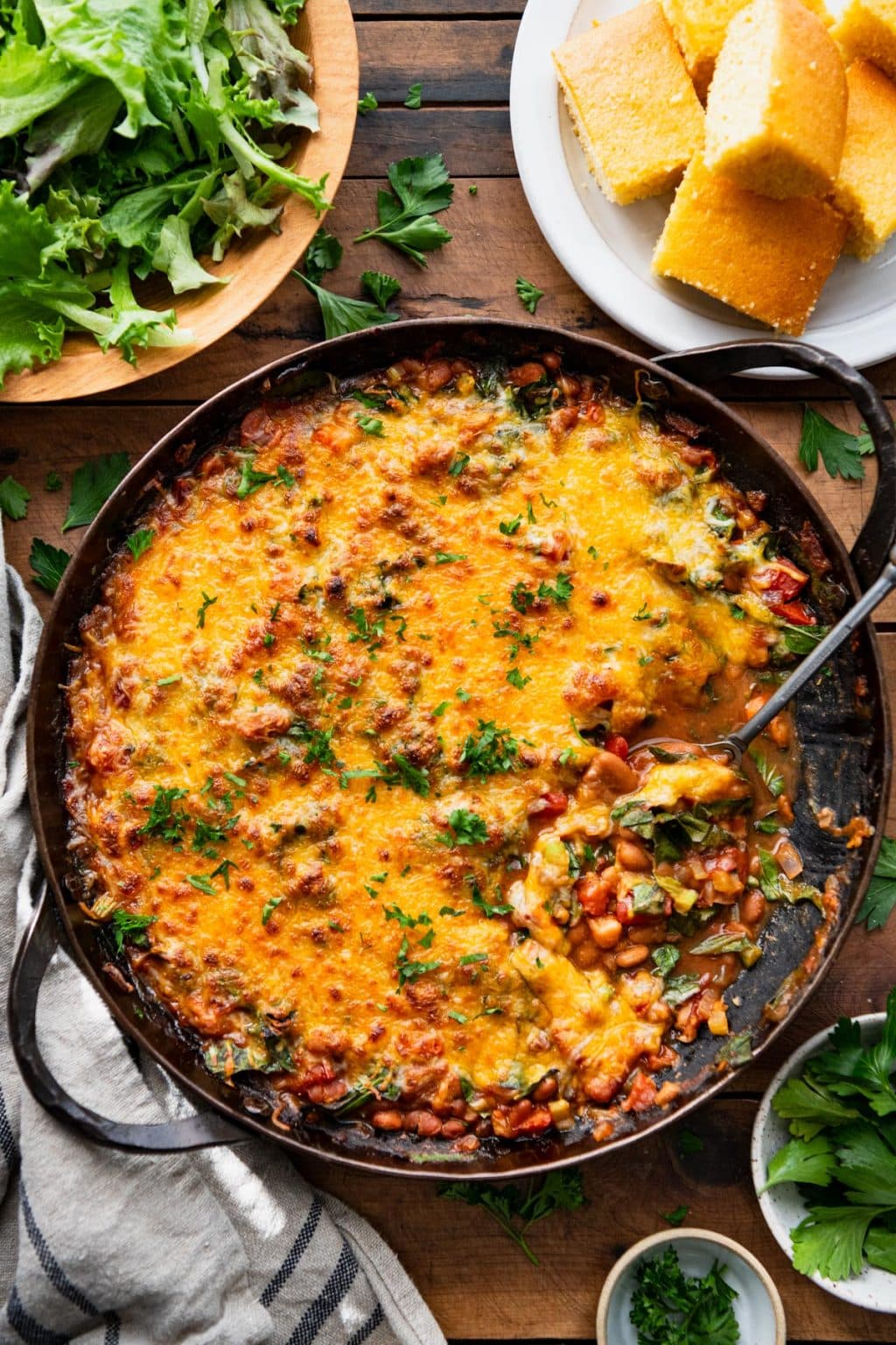 One-Pan Cheesy Southern Bean Casserole - The Seasoned Mom