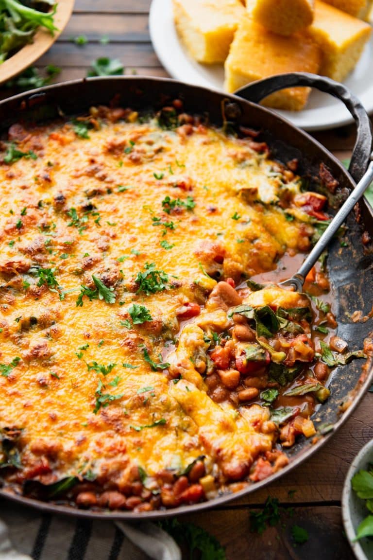 One-Pan Cheesy Southern Bean Casserole - The Seasoned Mom