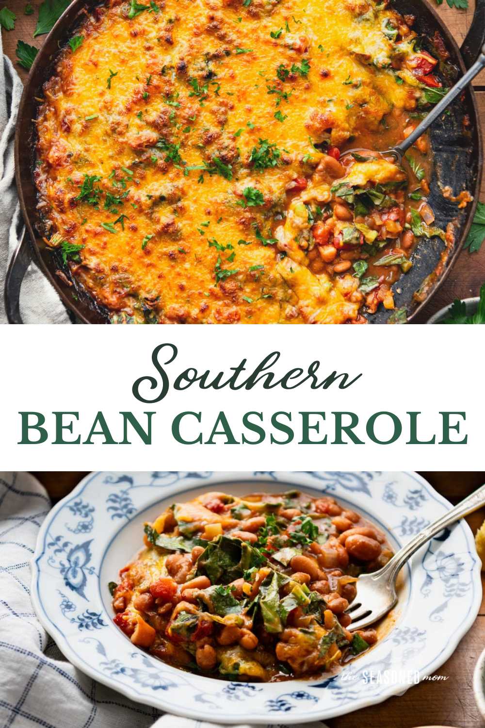 One-Pan Cheesy Southern Bean Casserole - The Seasoned Mom