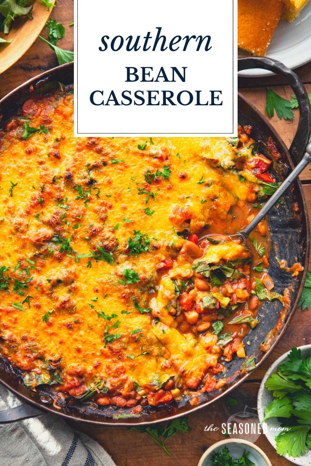 One-Pan Cheesy Southern Bean Casserole - The Seasoned Mom