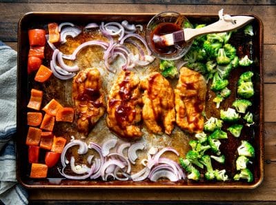 BBQ Sheet Pan Chicken and Veggies - The Seasoned Mom